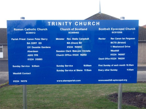 westhill-trinity-church-sign | Sign Designs Aberdeen Ltd