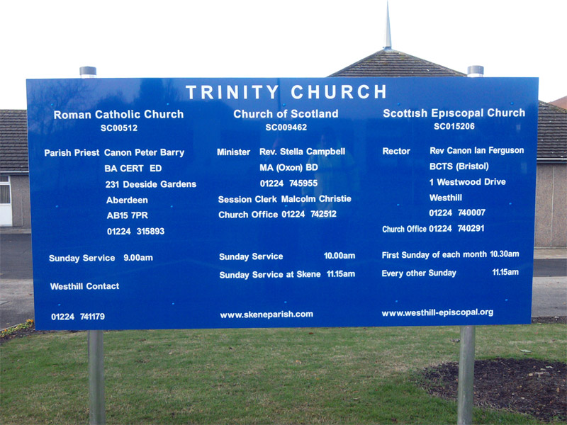 westhill-trinity-church-sign | Sign Designs Aberdeen Ltd
